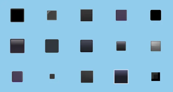 Black Medium Small Square Emoji Copy And Paste - Emoji Stock